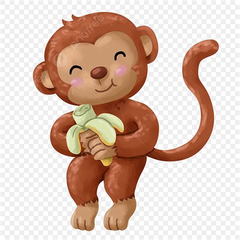 원숭이 먹는 바나나 일러스트 그림 원숭이 클립 아트 원숭이 원숭이 만화 Png 일러스트 및 Psd 이미지 무료 다운로드
