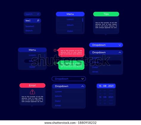 Settings Ui Elements Kit Dropdown Menu Stock Vector Royalty Free 1880958232 Shutterstock