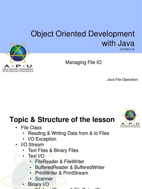 Object Oriented Development With Java: Managing File IO | PDF | Text ...
