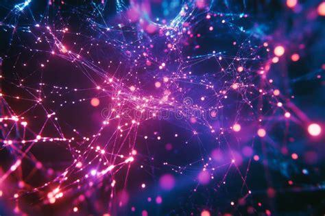 A Virtual Network Inspired Design Featuring Interconnected Glowing Points And Abstract Matrix Ai