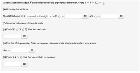 Solved 17 1 Point A Random Variable Xx Can Be Modeled By