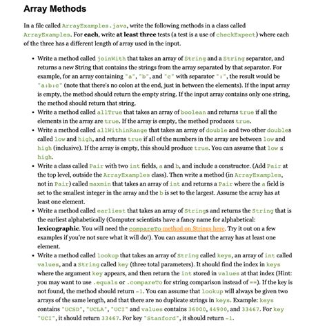 Array Methods In A File Called ArrayExamples Java Chegg Com