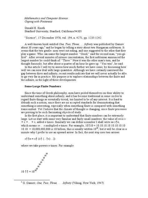 knuth donald e mathematics and computer science coping with