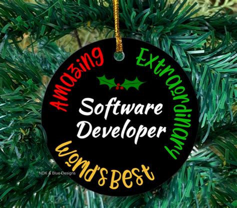 Software Developer Christmas Ornament Software Developer T Programmer Ornament Ready To