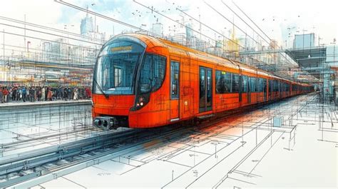 Drawing Of A Mass Transit System By A Transportation Engineer Showing Bus Lines And Metro