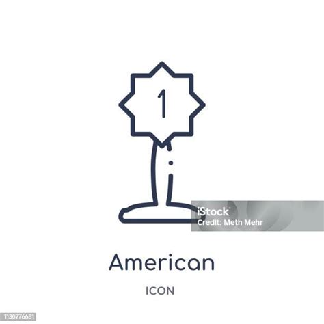 미식 축구 개요 컬렉션에서 선형 미식 축구 마크 아이콘입니다 얇은 라인 미국 축구 마크 벡터 흰색 배경에 고립입니다 미식 축구 마크 유행 그림 Championship에 대한