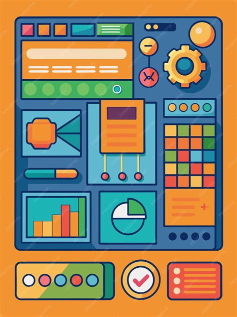 Premium Vector A Colorful Poster With A Diagram Of A Computer With A