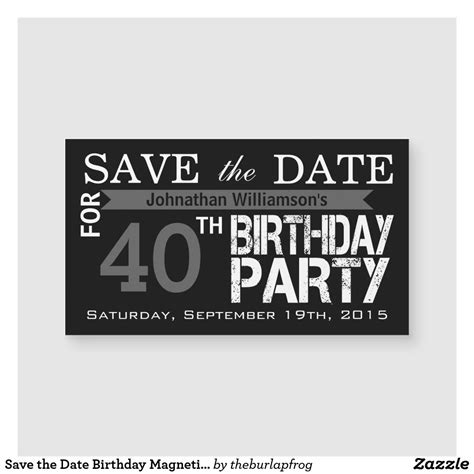 Save The Date Birthday Magnetic Card Reminders Zazzle Save The Date