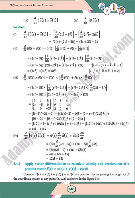Adamjee Coaching Differentiation Of Vector Functions Mathematics