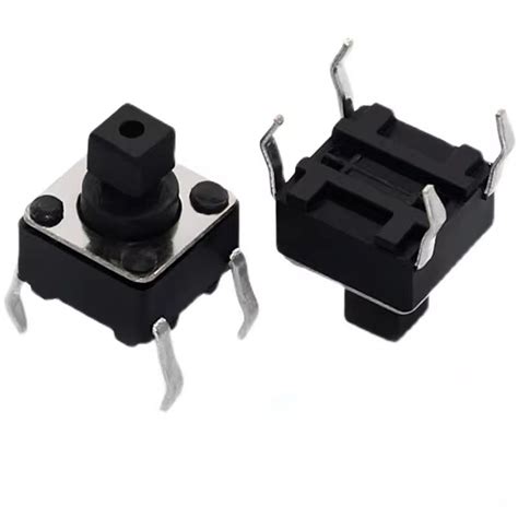 （10pcs）方頭 6 6 7 3mm 輕觸開關 4腳立式 直插腳 微動按鍵開關 四腳6x6x7 3 銅腳直插 蝦皮購物