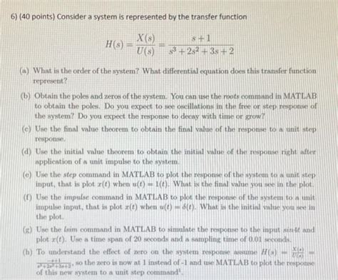 Solved 6 40 Points Consider A System Is Represented By