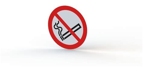 Iso7010 P002 Mandatory Sign No Smoking With Standardized Colour 3d
