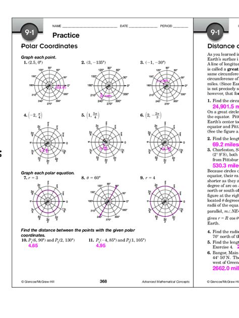 Fillable Online Enrichment Distance On The Earth Polar Coordinates Practice Fax Email Print