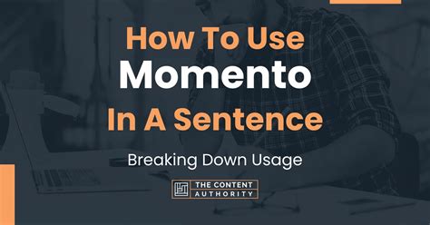 How To Use Momento In A Sentence Breaking Down Usage