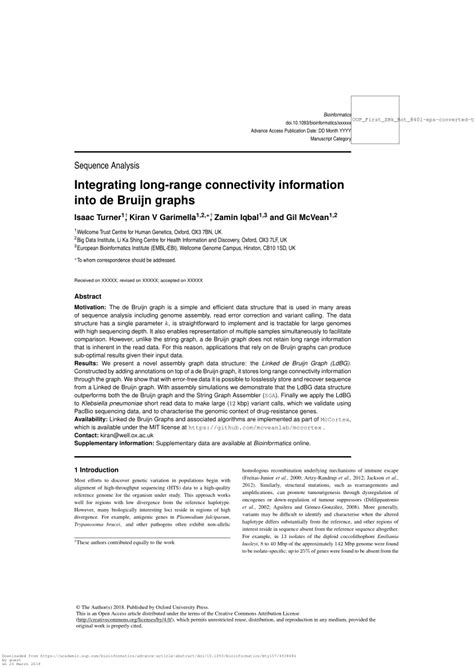 Pdf Integrating Long Range Connectivity Information Into De Bruijn Graphs