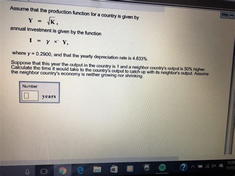 solved assume that the production function for a country is