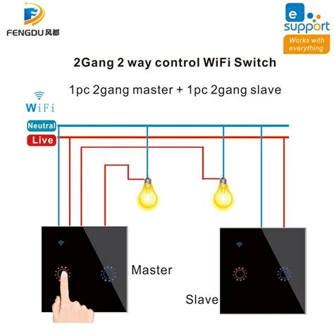 1 2 3Gang 2way Smart Light Switch Intelligent Wireless Wifi Touch Wall Smart Switch EWeLink APP