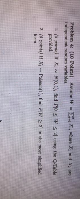 solved problem 4 10 points assume w 41 x where xi and