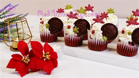 쉬운 크리스마스 베이킹 우유크림 듬뿍 레드벨벳 컵케이크 만들기 Youtube
