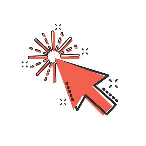 Computer Mouse Cursor Icon In Comic Style Arrow Cursor Vector Cartoon