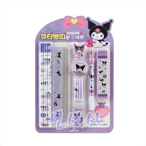 산리오 쿠로미 큐티 문구 세트 1개 캐릭터쿠로미문구세트초등학생학용품세트선물연필샤프자뽀사사 에이블리