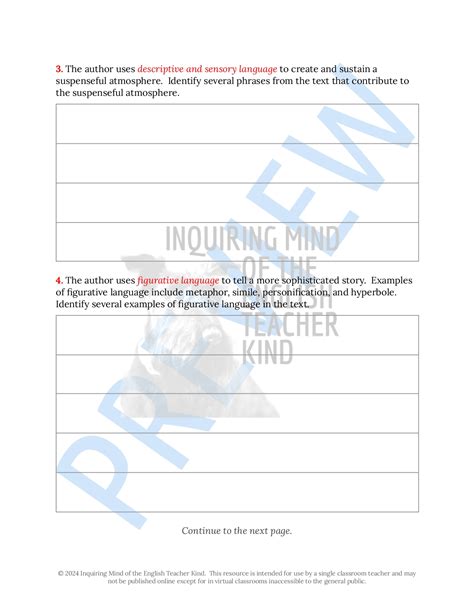 The Interlopers By Saki Literary Craft Analysis Worksheet Teaching