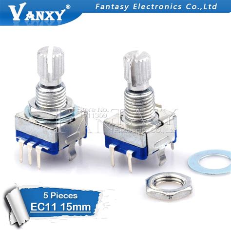 5pcs Plum Handle 15mm Rotary Encoder Coding Switch Ec11 Digital