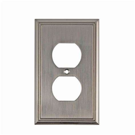 Switchplates Collection Contemporary Single Duplex Outlet In Brushed Nickel By Richelieu