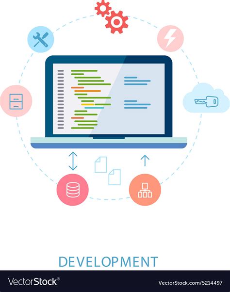 Application Software Developer And Cloud Database Vector Image