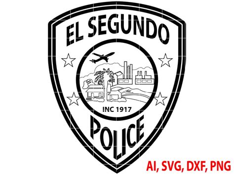 Police Badge El Segundo Police Badge Logo Seal Custom Ai Vector