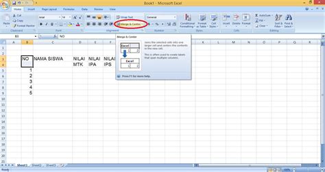 CATATAN ANAK SEKOLAH CARA MEMBUAT TABEL DI MICROSOFT EXCEL