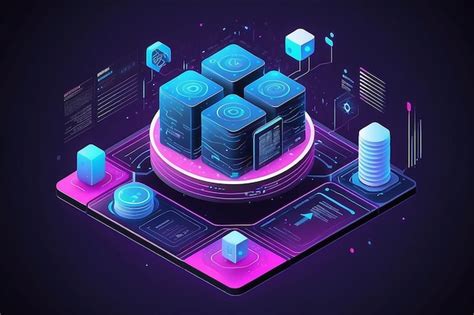 Premium Photo Isometric Big Data Concept Database Abstract Technology Background Vector