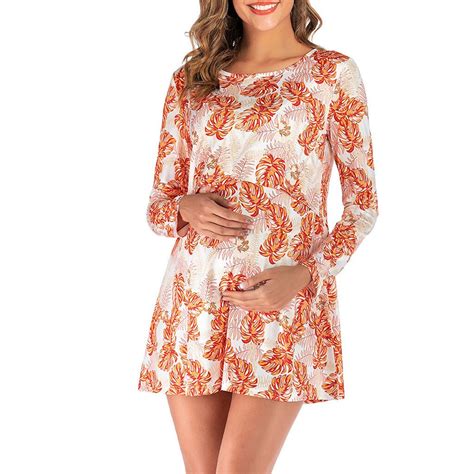 Maternity Dresses Casual Sexy Round Pregnant O Nec Grandado