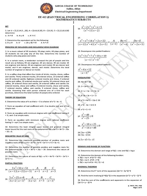 2x X X 5 X 1 X 2 Ee 412 Electrical Engineering Correlation 1 Mathematics Subjects