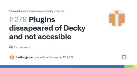Plugins Dissapeared Of Decky And Not Accesible Issue SteamDeckHomebrew Decky Loader