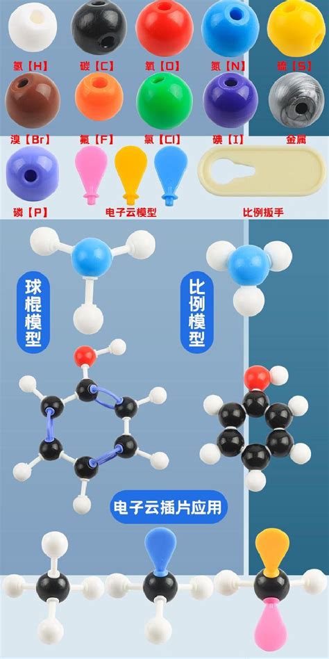 🌈「學校專用」科學教具 球棍模型初高中化學分子結構模型比例模型有機物無機物拼接1032s 蝦皮購物