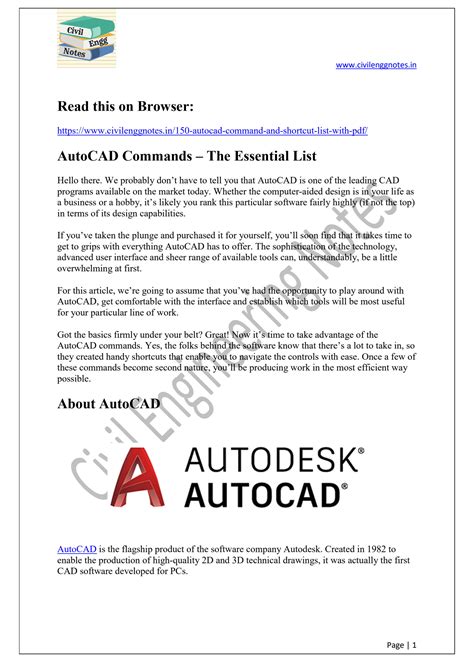 Solution 150 Autocad Command And Shortcut List With Pdf 1 Studypool
