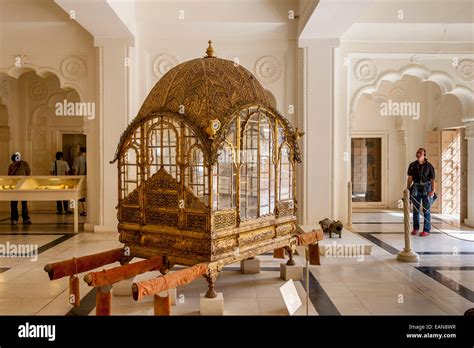 The Palanquin At Mehrangarh Museum Inside Mehrangarh Fort Jodhpur Rajasthan India Stock