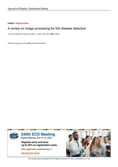 Pdf A Review On Image Processing For Fish Disease Detection