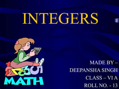 7th Integers Class 7 Ppt Pptx