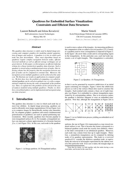 PDF Quadtrees For Embedded Surface Visualization Constraints And Efficient Data Structures
