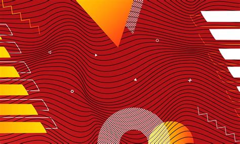 Modern Abstract Geometric Futuristic Shapes With Red Gradient Color