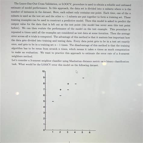 Solved The Leave One Out Cross Validation Or Loocv