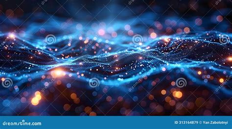 Digital Abstract Background With Interconnected Dots And Lines Symbolizing Global Network Stock