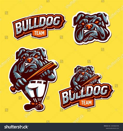 Bulldog Sport Logo Mascot Design Stock Vector Royalty Free 2185860709