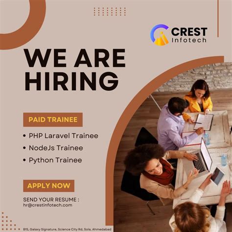opportunities laravel nodejs python training internship