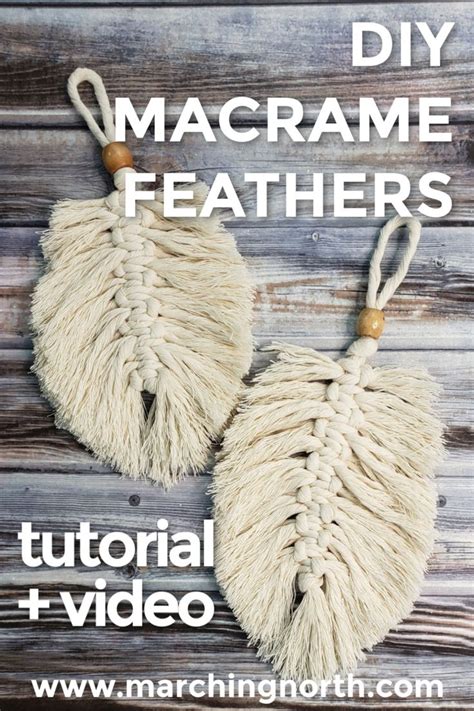 Diy Macrame Feathers Tutorial Video Macrame Plant Hanger Tutorial