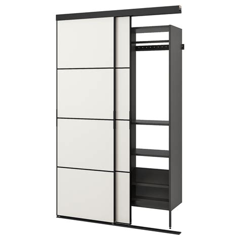 Skytta Aurdal Reach In Wardrobe With Sliding Door Black Dark Gray