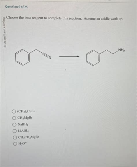 Solved Choose the best reagent to complete this reaction. | Chegg.com