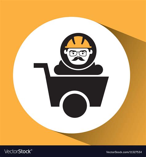Man Worker Mining Design Icon Royalty Free Vector Image